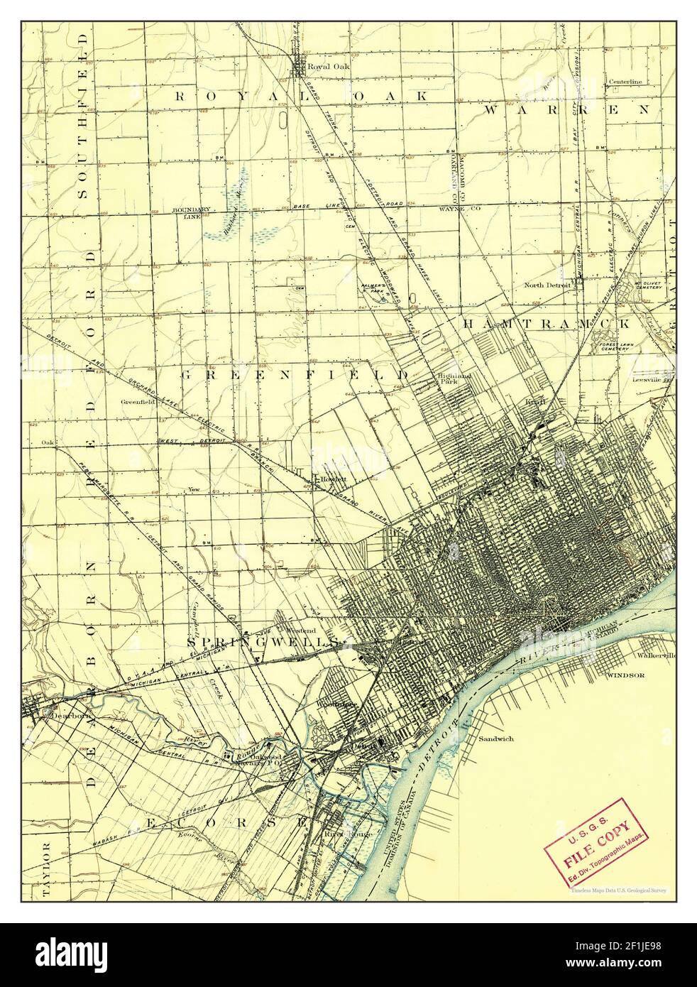 Detroit, Michigan, map 1905, 1:62500, United States of America by ...
