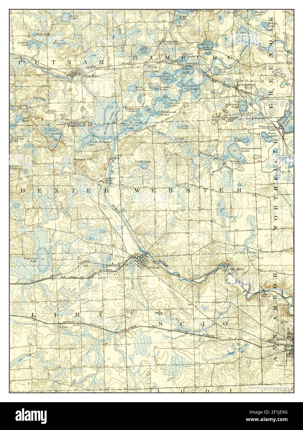 Dexter, Michigan, map 1906, 1:62500, United States of America by ...