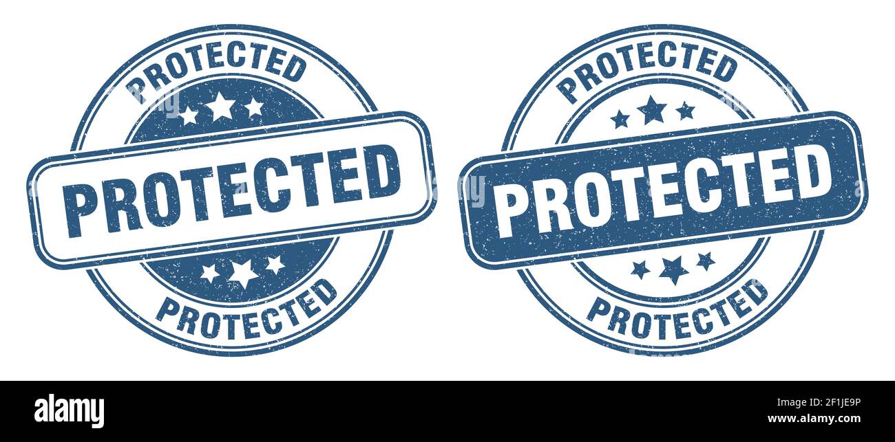 protected stamp. protected sign. round grunge label Stock Vector Image ...