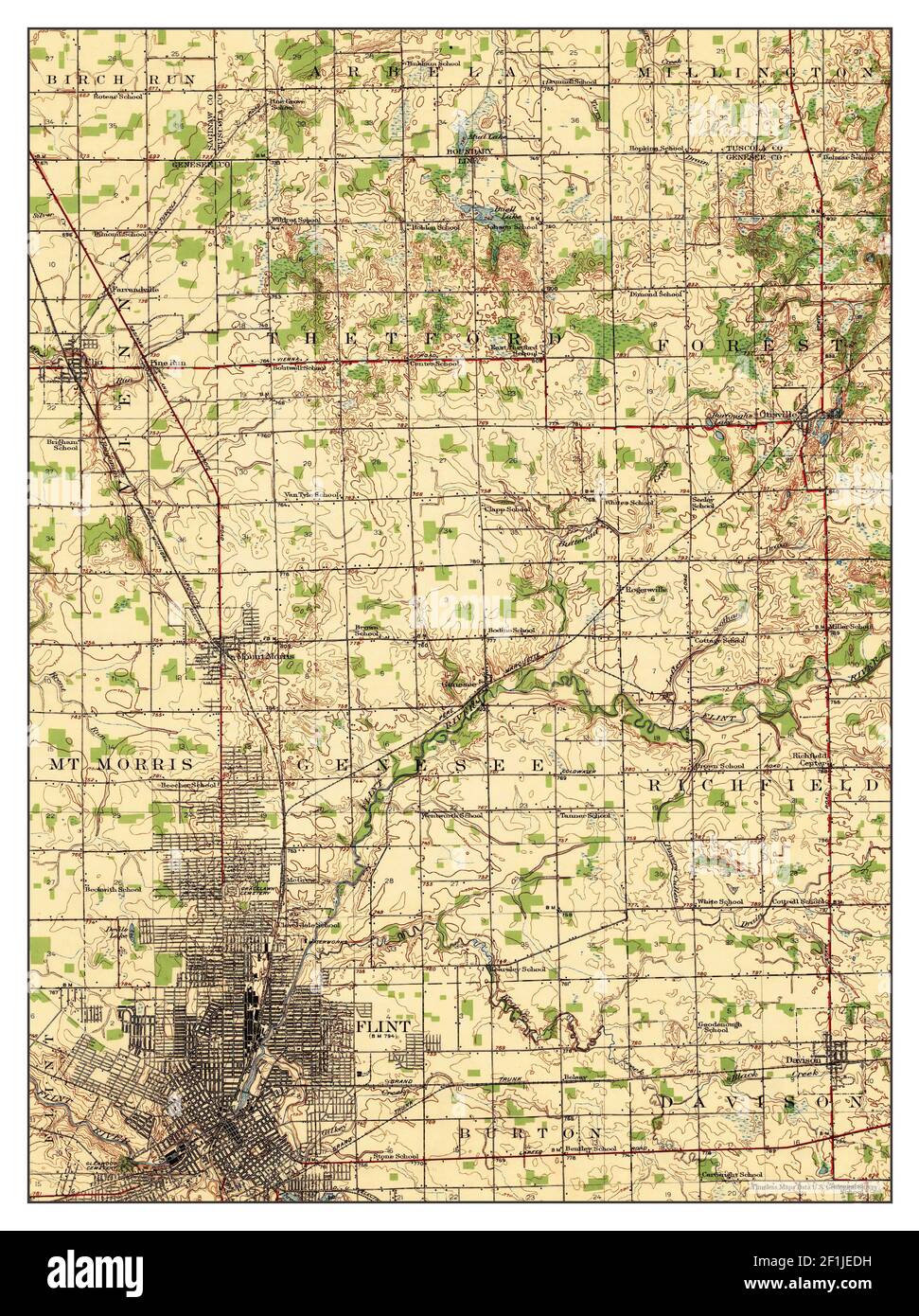 Map of flint michigan hi-res stock photography and images - Alamy