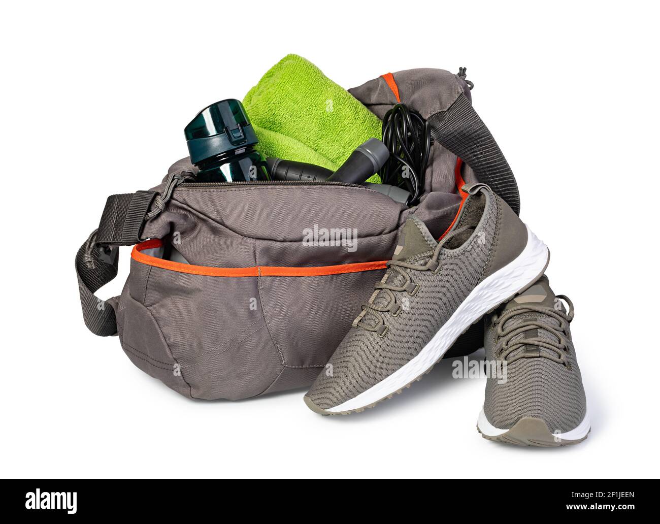 Sports bag with sports equipment Stock Photo - Alamy