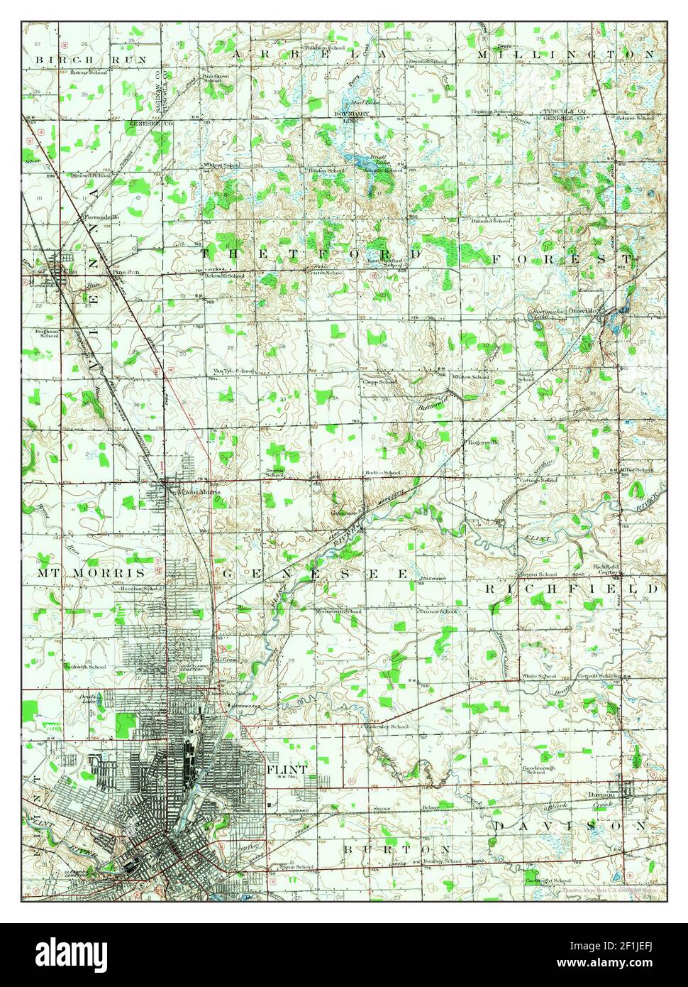 Flint, Michigan, map 1920, 1:62500, United States of America by ...