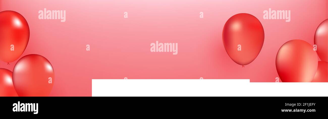 Red balloons concept design template Happy Valentine's day and Happy ...