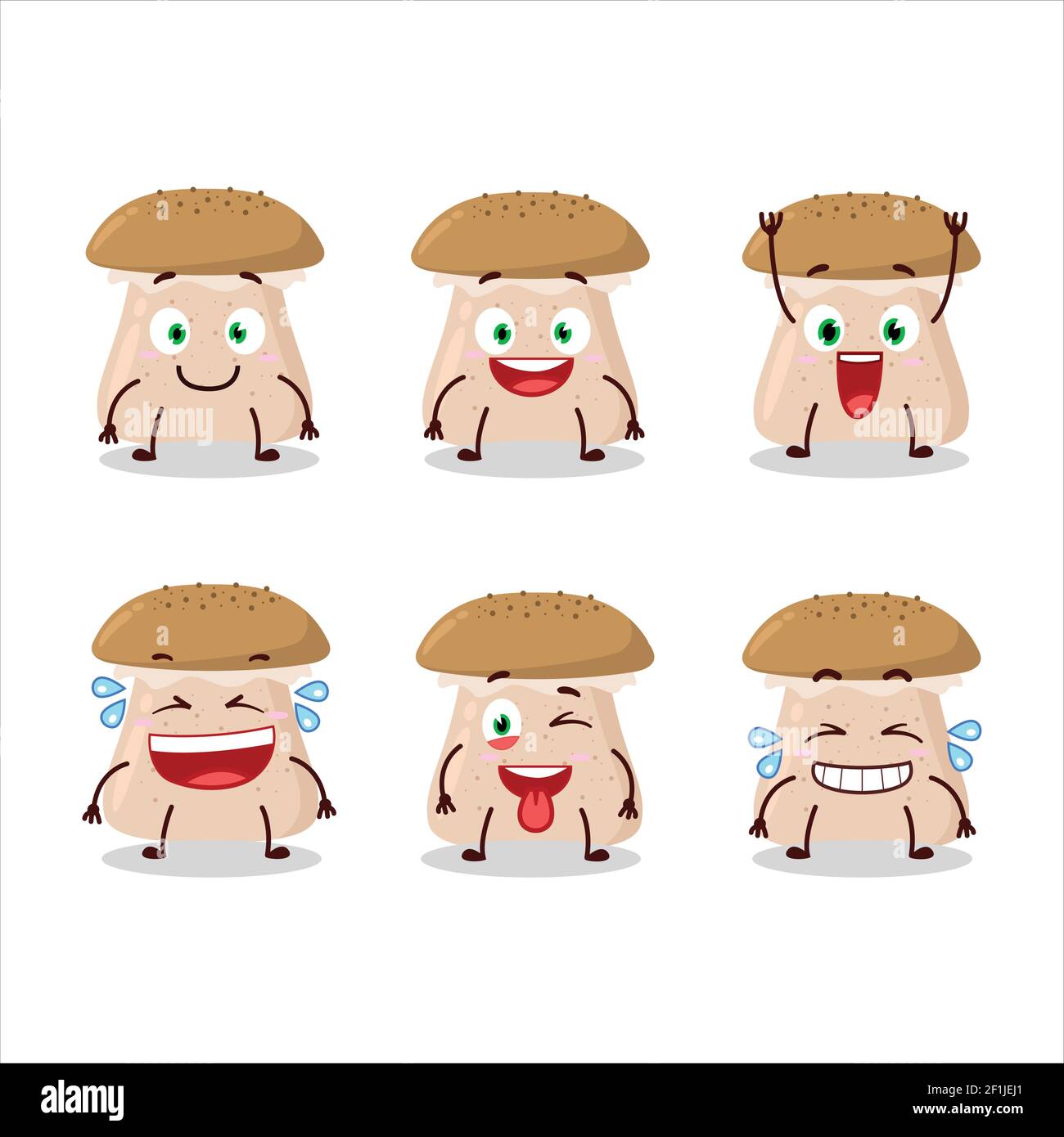 Cartoon character of honey fungus with smile expression. Vector ...