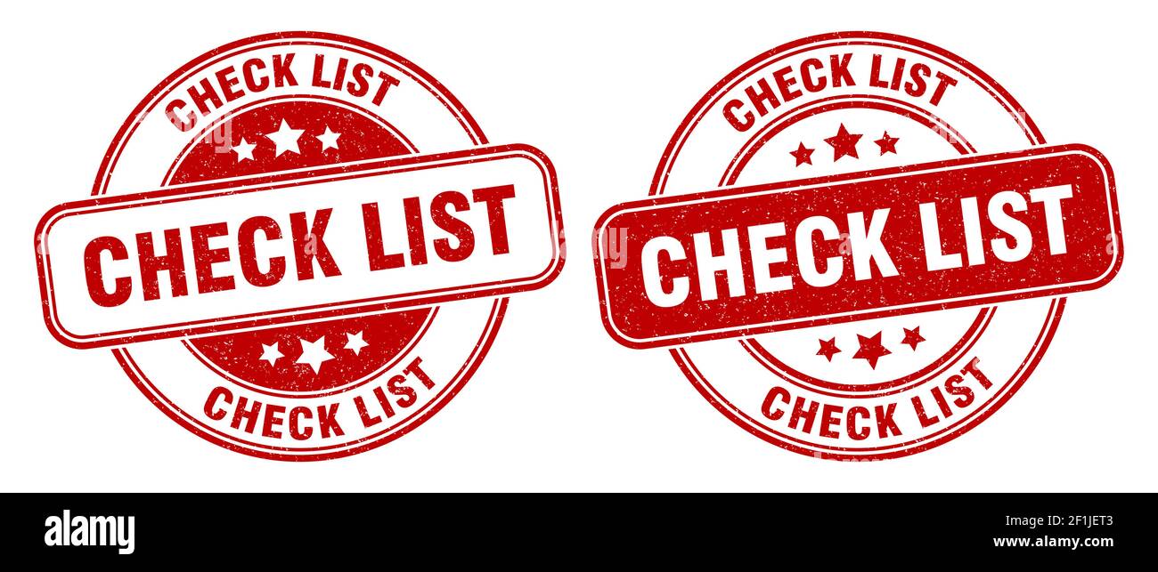 check list stamp. check list sign. round grunge label Stock Vector ...