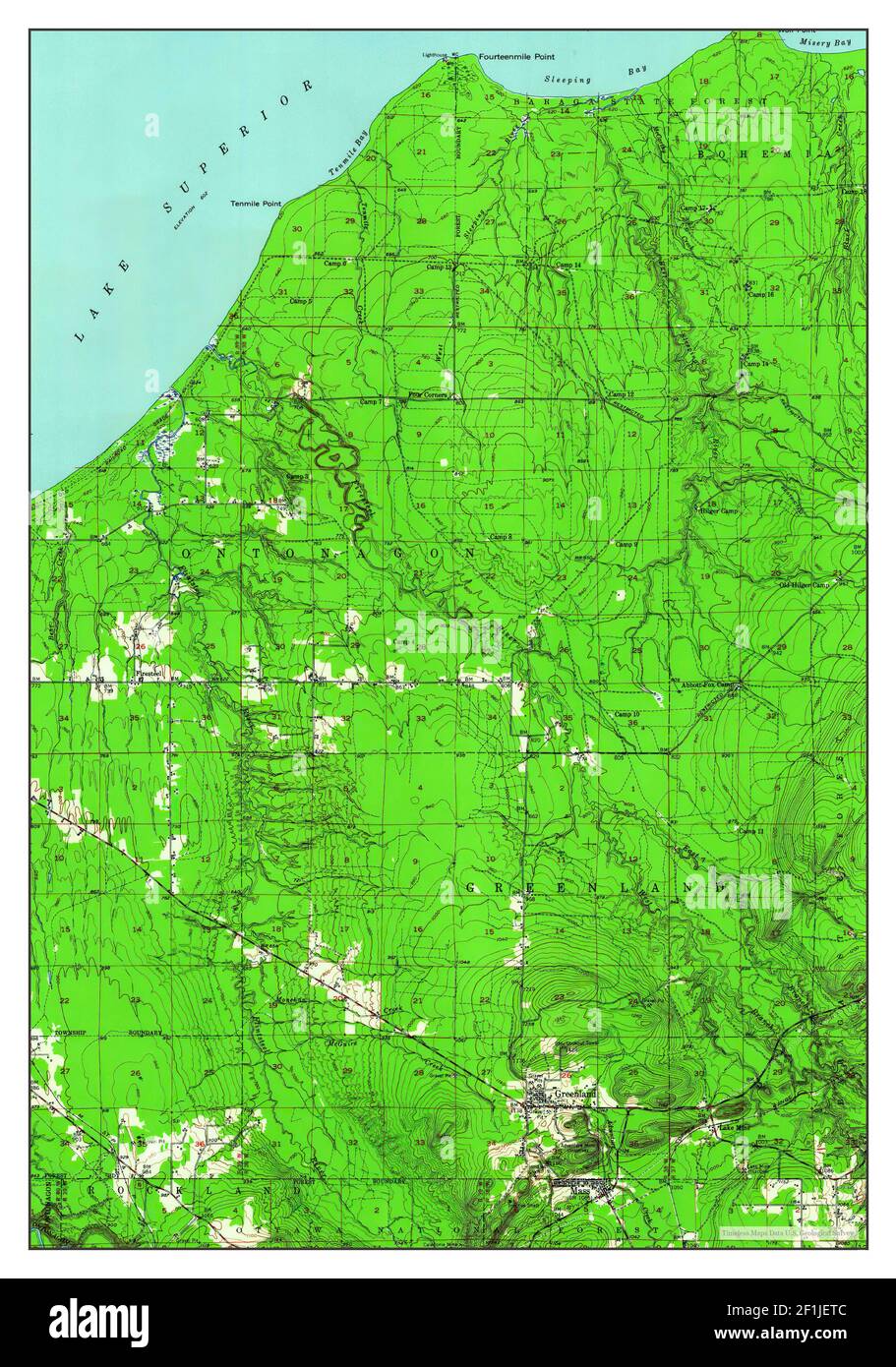 Michigan map 1950 hi-res stock photography and images - Alamy