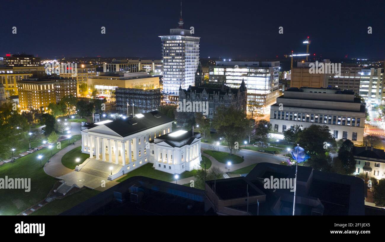 Aerial View Virginia State Capital Building Downtown Urban Center ...