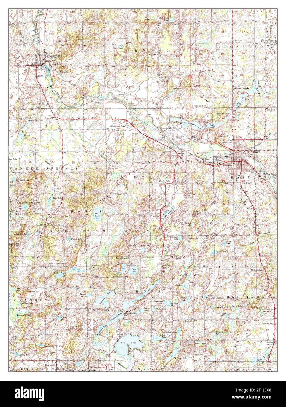 Map of hastings michigan Cut Out Stock Images & Pictures - Alamy