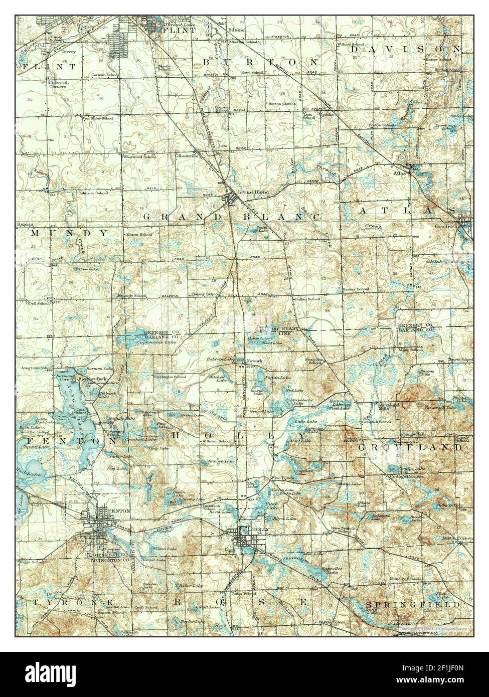 Holly michigan map hi-res stock photography and images - Alamy