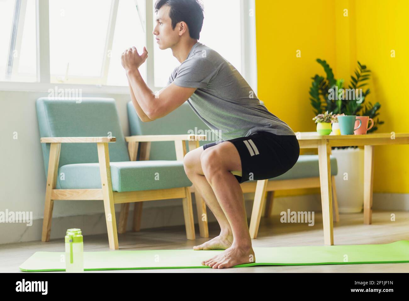 Japanese man training home hi-res stock photography and images - Alamy
