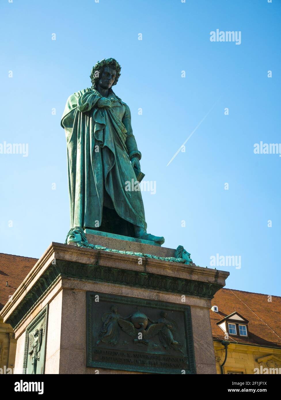 Schiller memorial at Schillerplatz, Stuttgart, Baden-Wuerttemberg ...