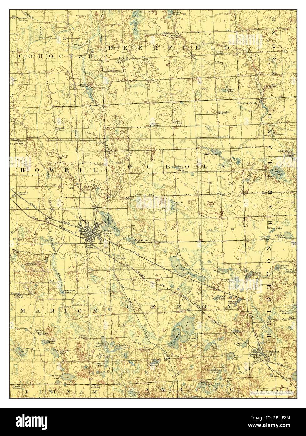 Howell, Michigan, map 1909, 1:62500, United States of America by ...