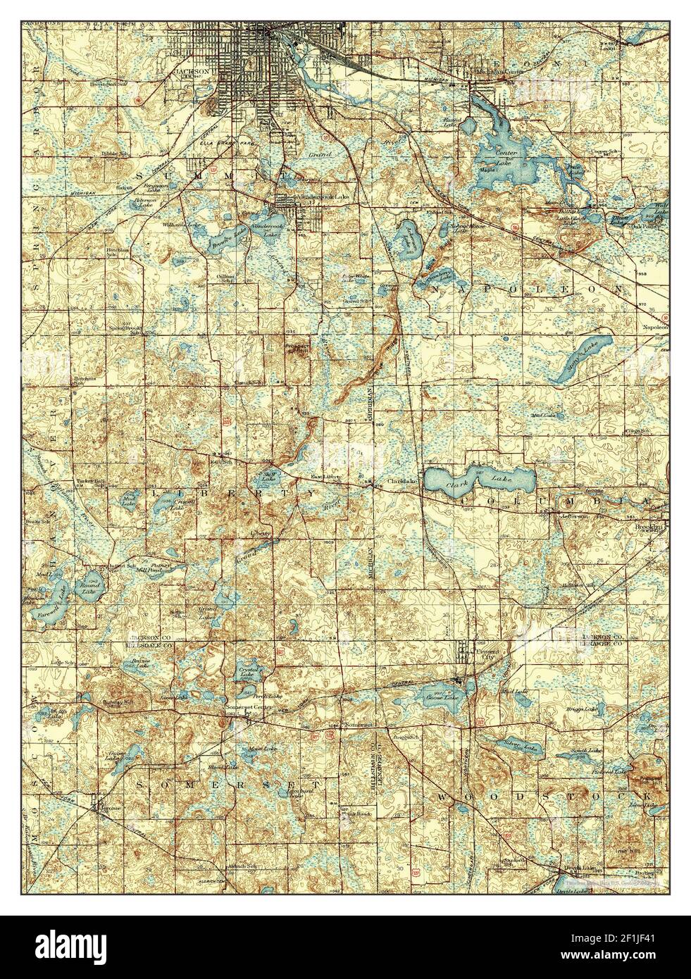 Jackson, Michigan, map 1939, 1:62500, United States of America by ...