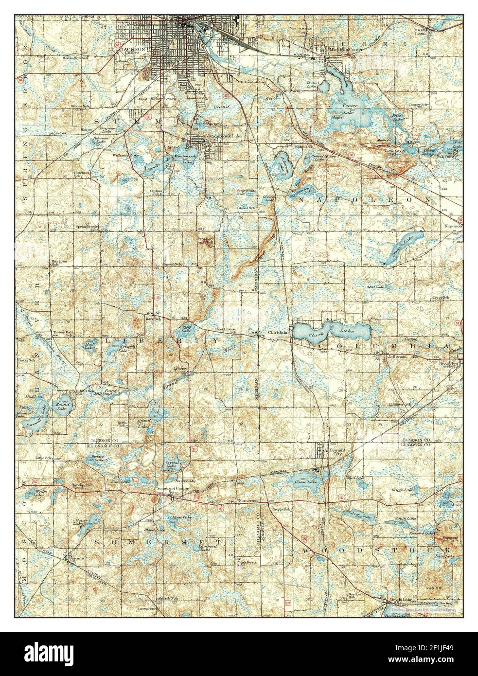 Jackson, Michigan, map 1939, 1:62500, United States of America by ...