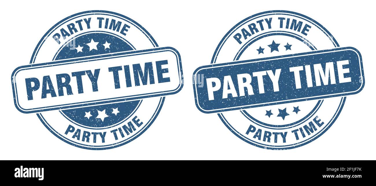 party time stamp. party time sign. round grunge label Stock Vector ...