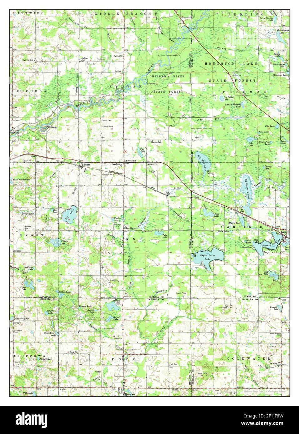 Lake, Michigan, map 1959, 1:62500, United States of America by Timeless ...