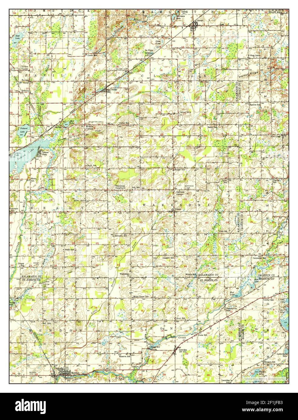 Leonidas, Michigan, map 1950, 1:62500, United States of America by ...