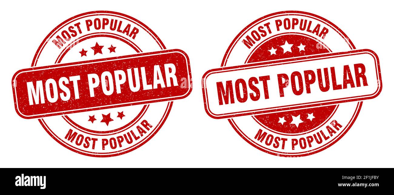 most popular stamp. most popular sign. round grunge label Stock Vector ...