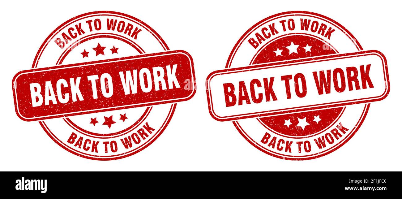 back to work stamp. back to work sign. round grunge label Stock Vector ...