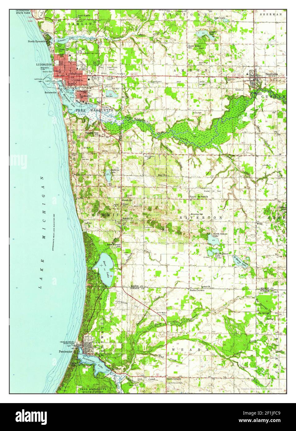Map of ludington hi-res stock photography and images - Alamy
