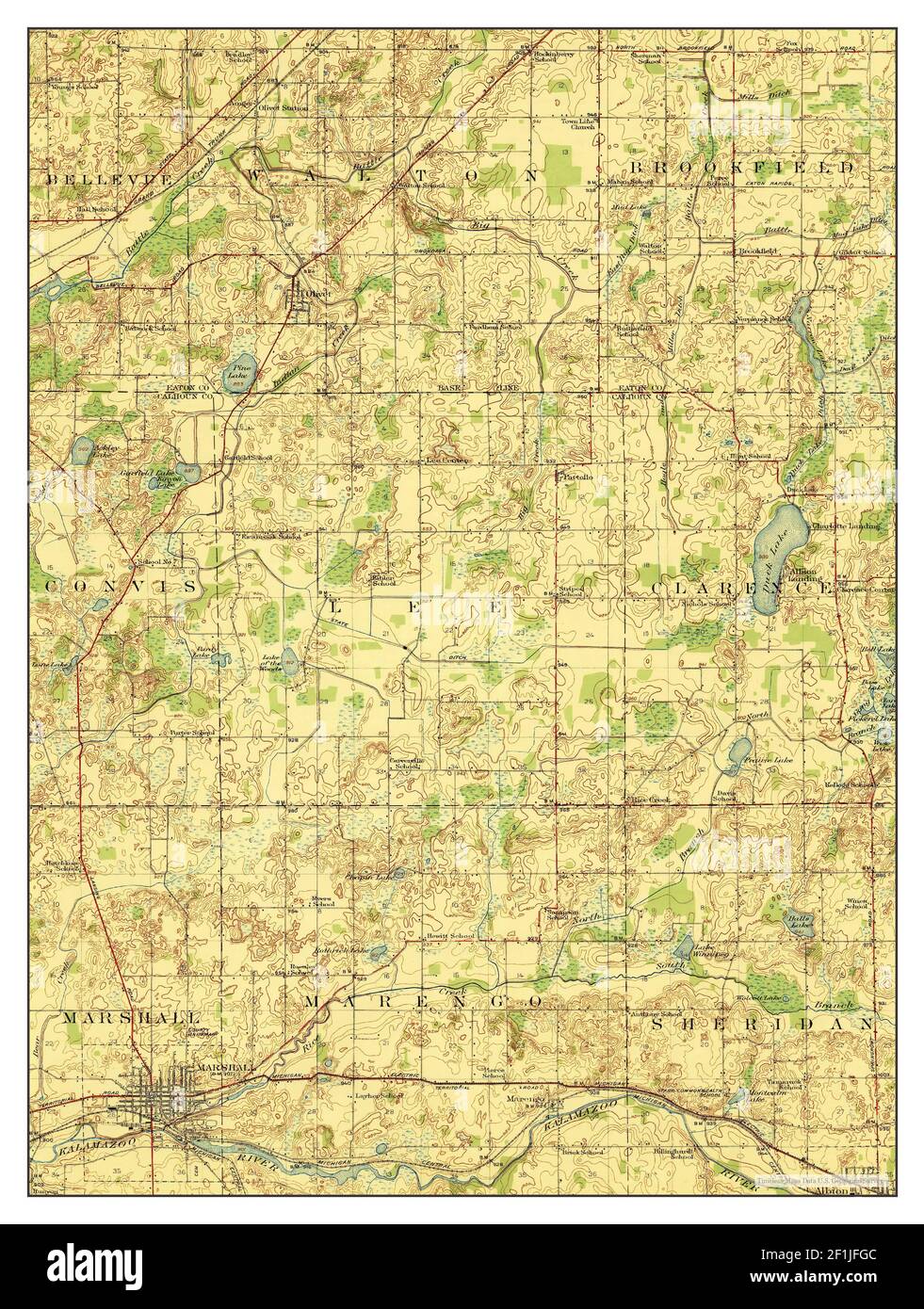 Map of marshall michigan hi-res stock photography and images - Alamy