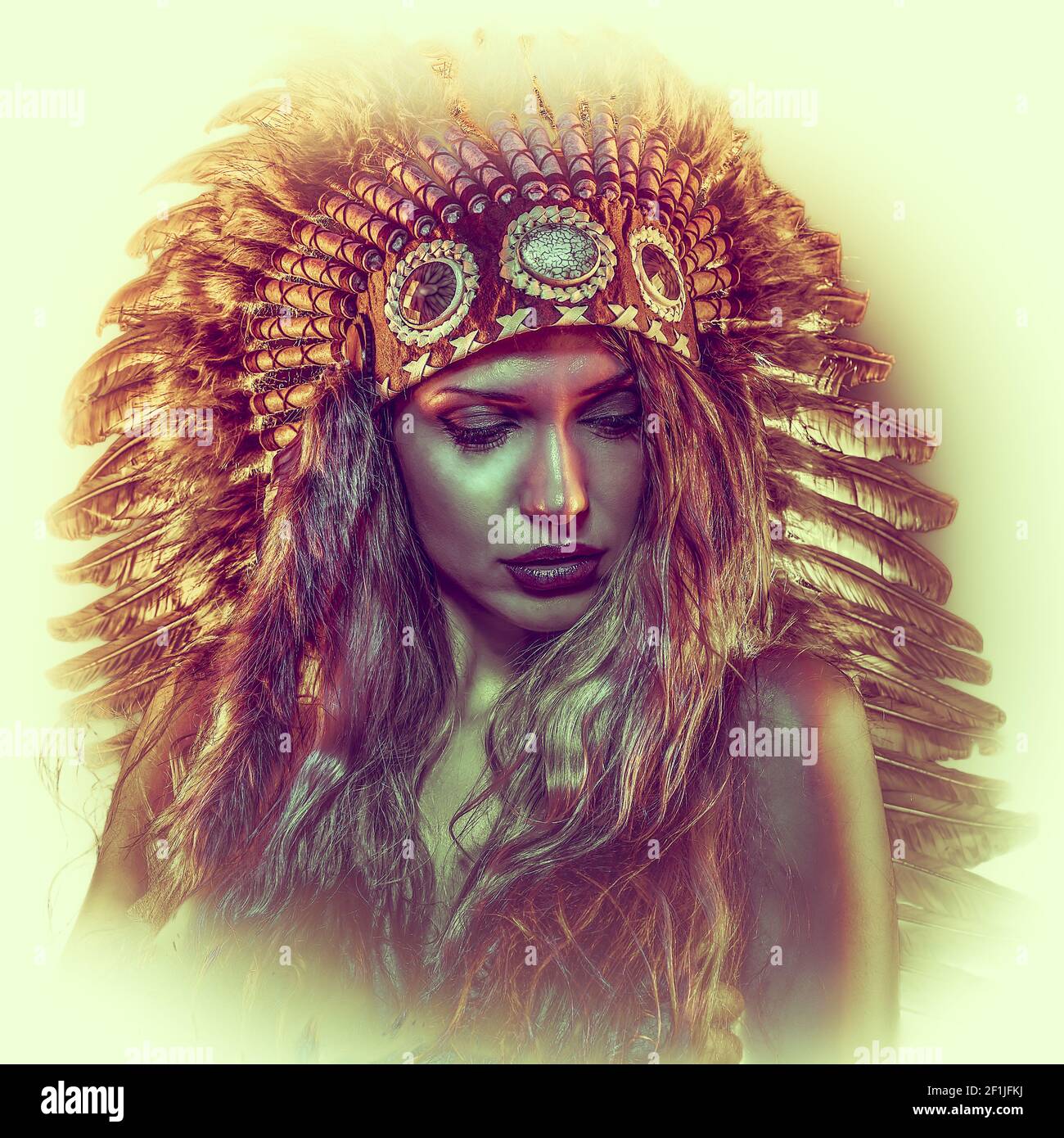 Indian with warrior look hi-res stock photography and images - Alamy