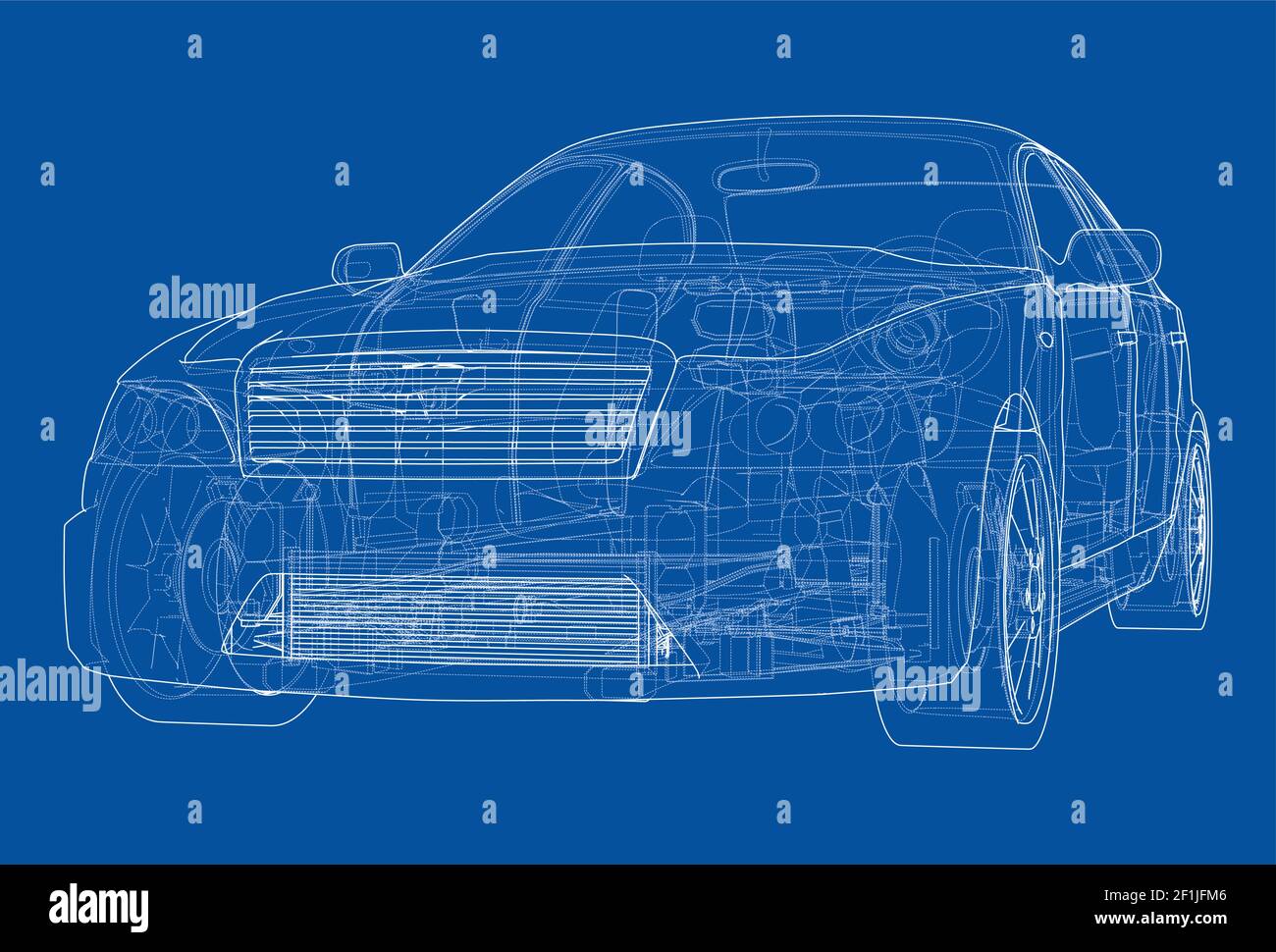 Electric Car With Chassis. Vector rendering of 3d Stock Vector Image ...