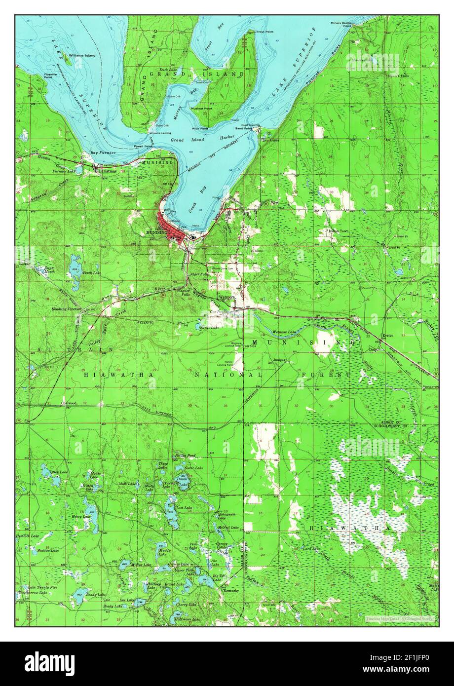 Map of munising Cut Out Stock Images & Pictures - Alamy