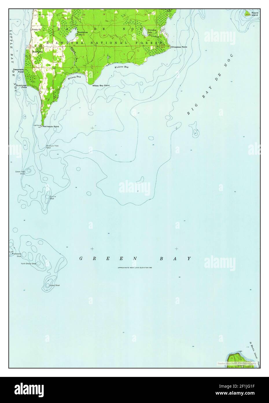 Peninsula Point, Michigan, map 1958, 1:62500, United States of America ...