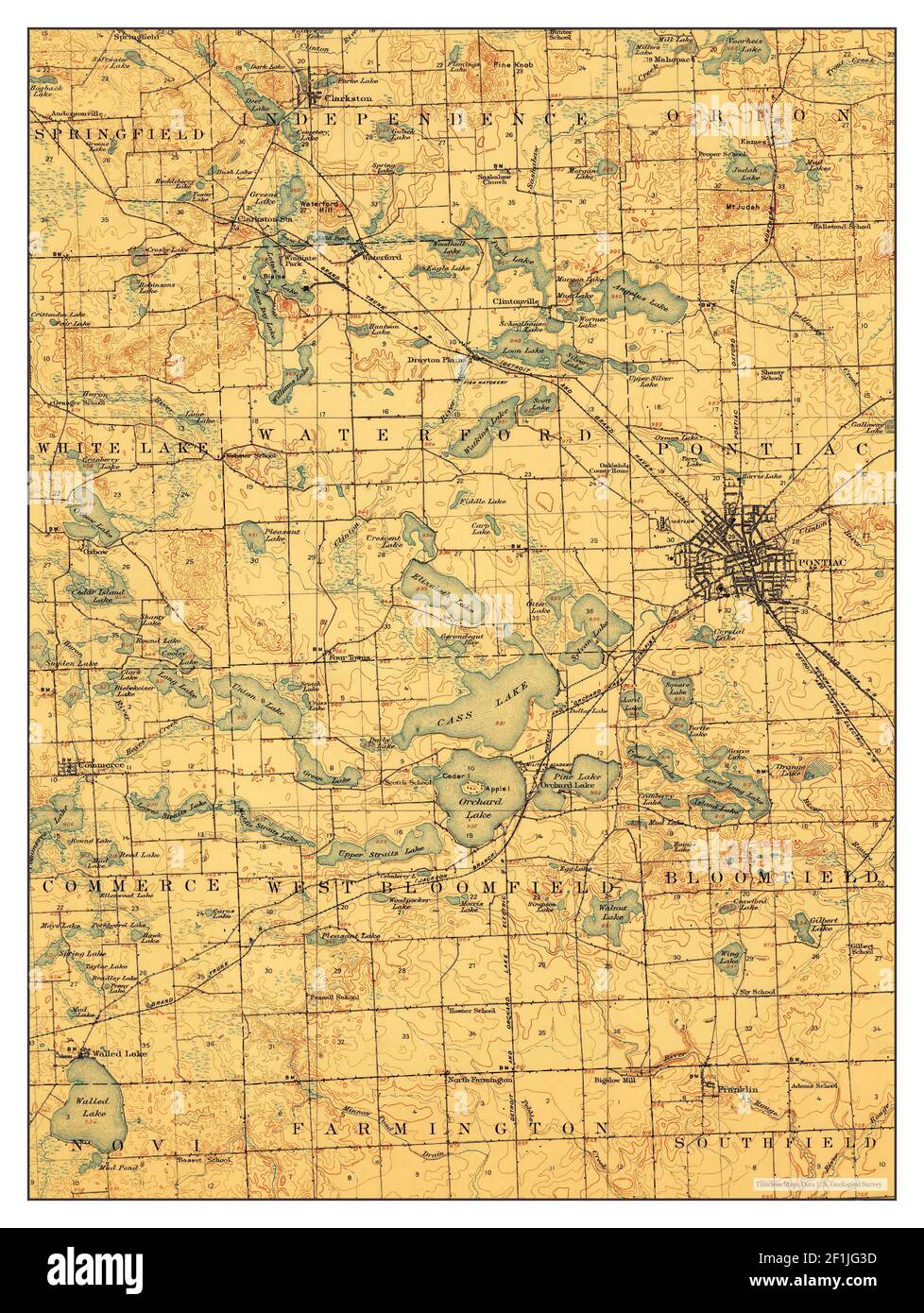 Map of pontiac michigan Cut Out Stock Images & Pictures - Alamy