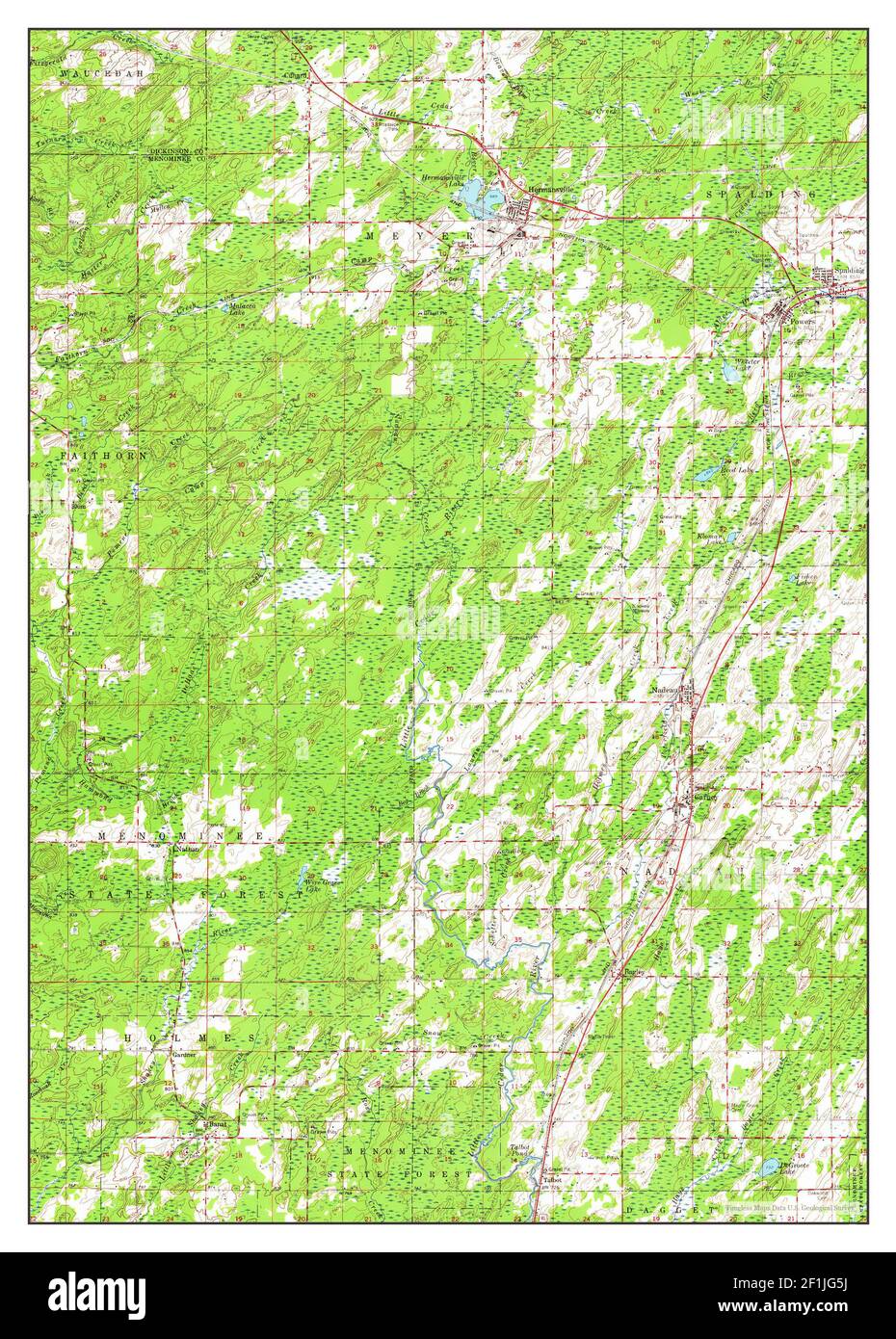 Powers, Michigan, map 1963, 1:62500, United States of America by ...