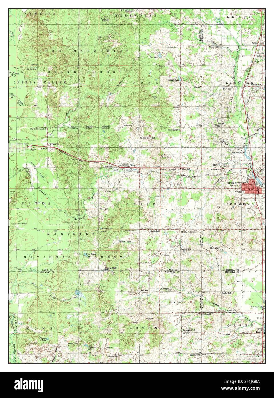 Reed City, Michigan, map 1959, 1:62500, United States of America by ...