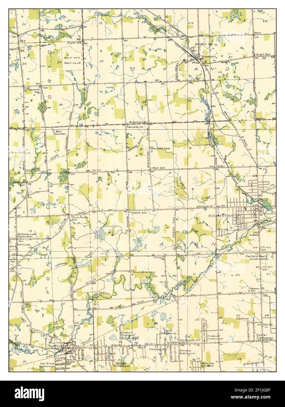 Rochester, Michigan, map 1936, 1:31680, United States of America by ...