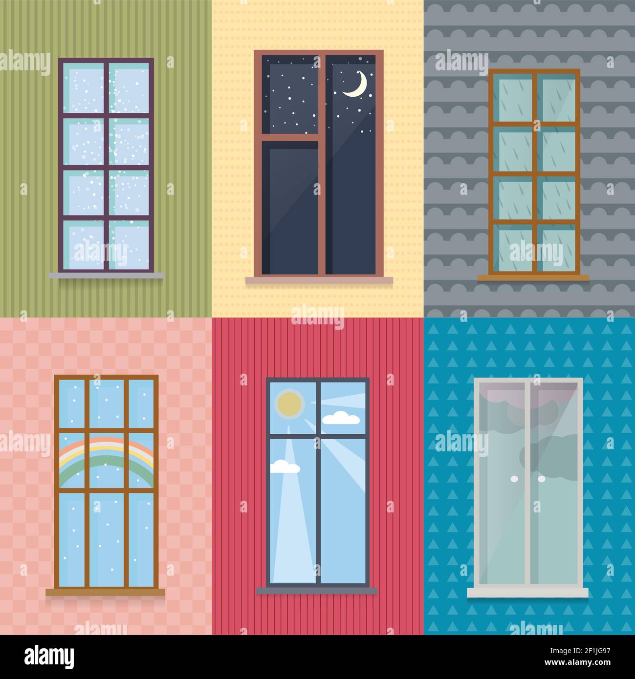 Rainbow design in window Stock Vector Images - Alamy