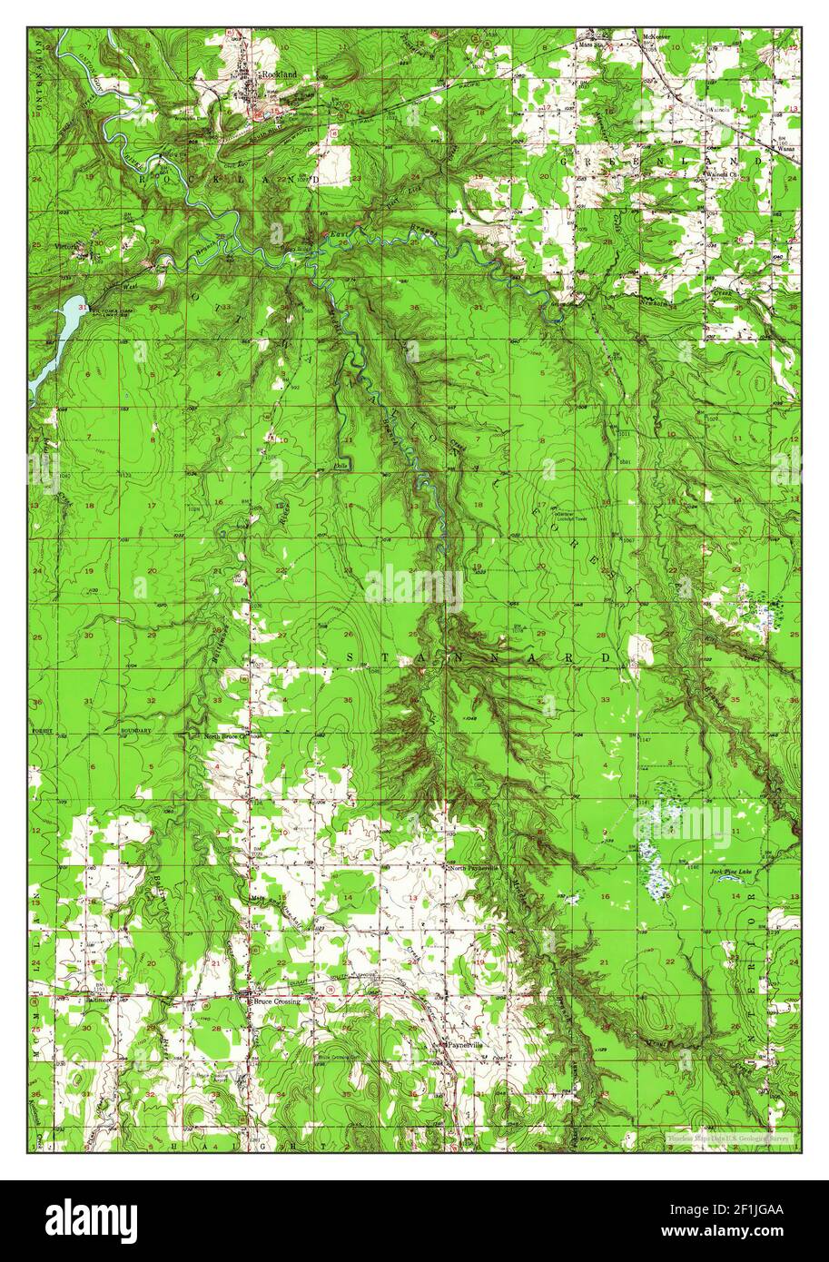 Rockland, Michigan, map 1949, 1:62500, United States of America by ...