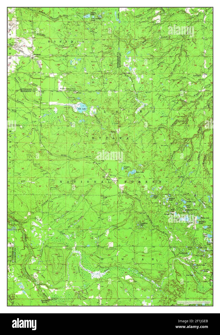 Rousseau, Michigan, map 1954, 1:62500, United States of America by ...