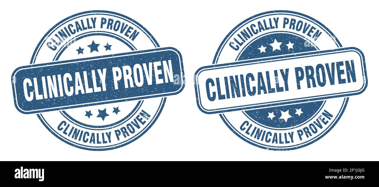 clinically proven stamp. clinically proven sign. round grunge label ...
