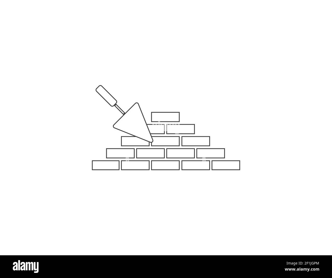 Vector illustration. Bricks wall work icon Stock Vector Image & Art - Alamy
