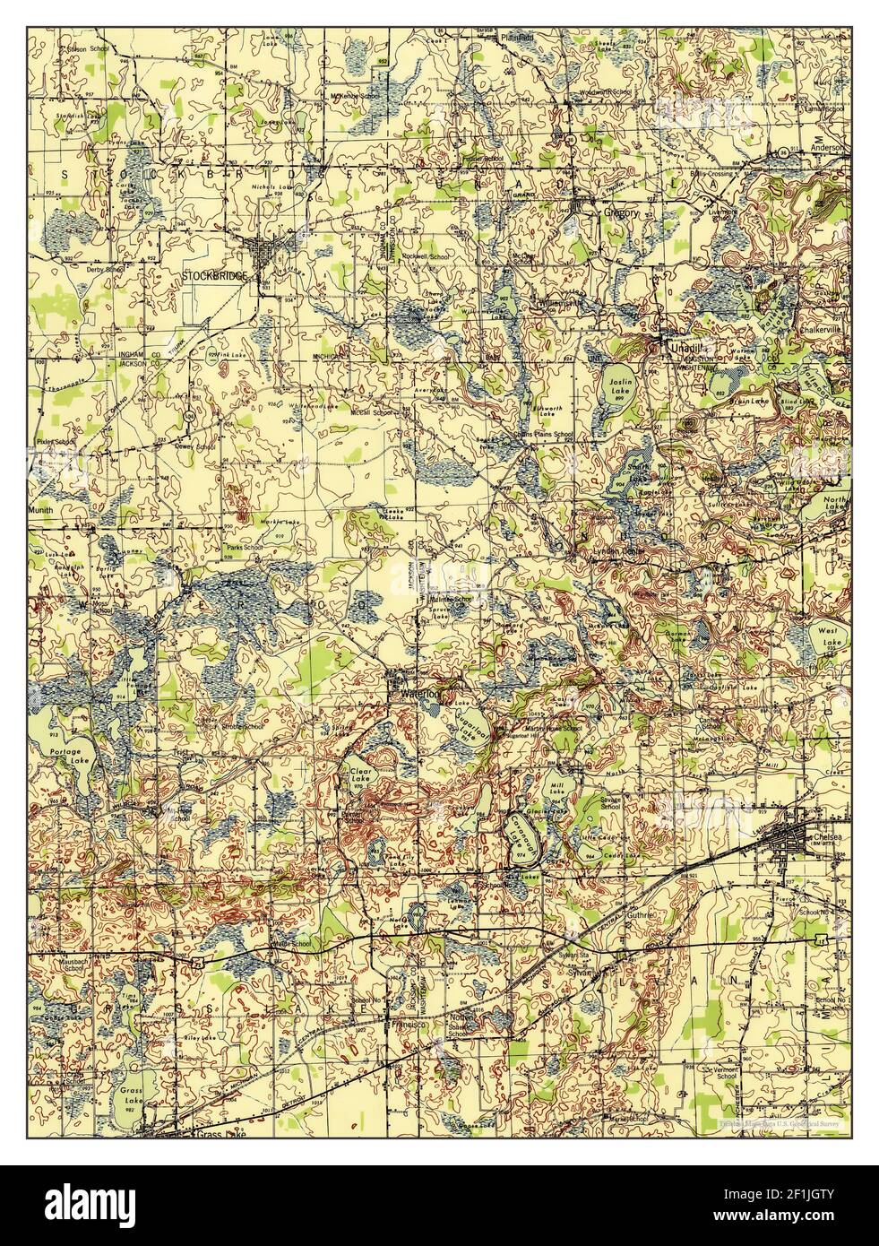 Map of stockbridge michigan Cut Out Stock Images & Pictures - Alamy
