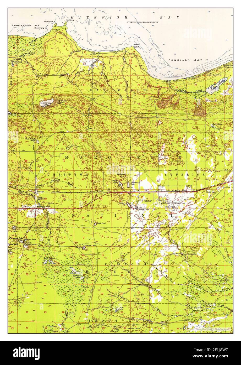 Strongs, Michigan, map 1951, 1:62500, United States of America by ...