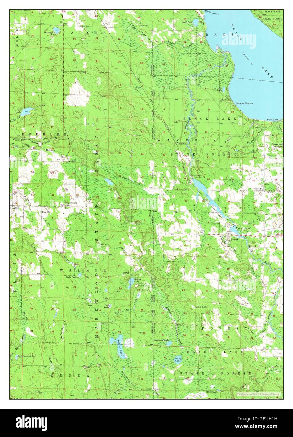 Tower, Michigan, map 1957, 1:62500, United States of America by ...