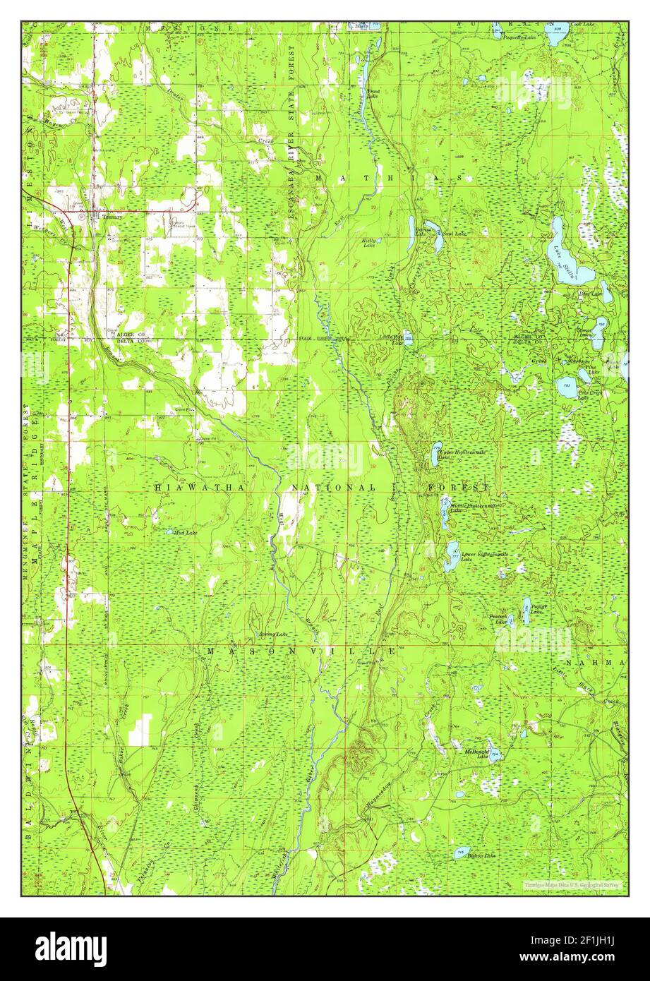 Trenary, Michigan, map 1958, 1:62500, United States of America by ...
