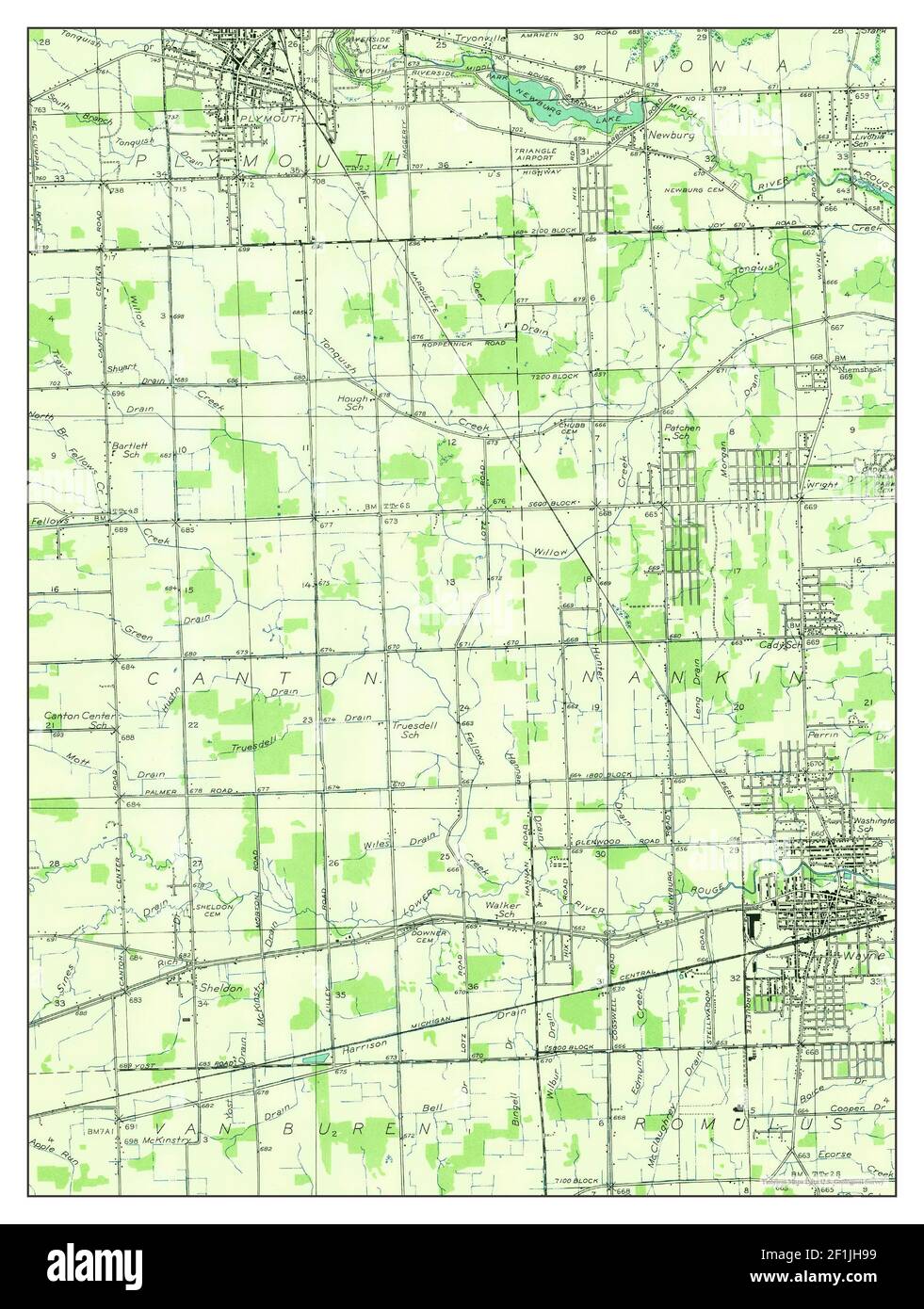 Wayne, Michigan, map 1936, 1:31680, United States of America by ...