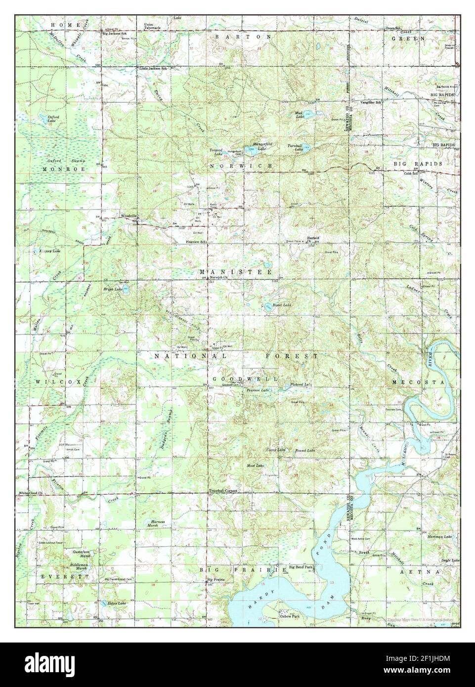 Woodville, Michigan, map 1958, 1:62500, United States of America by ...