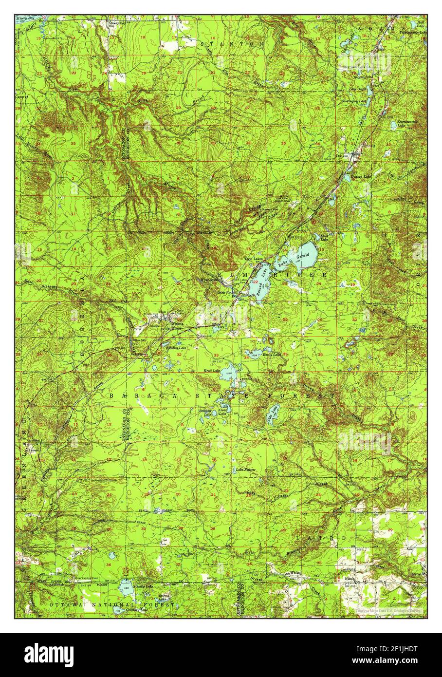 Winona, Michigan, map 1954, 1:62500, United States of America by ...