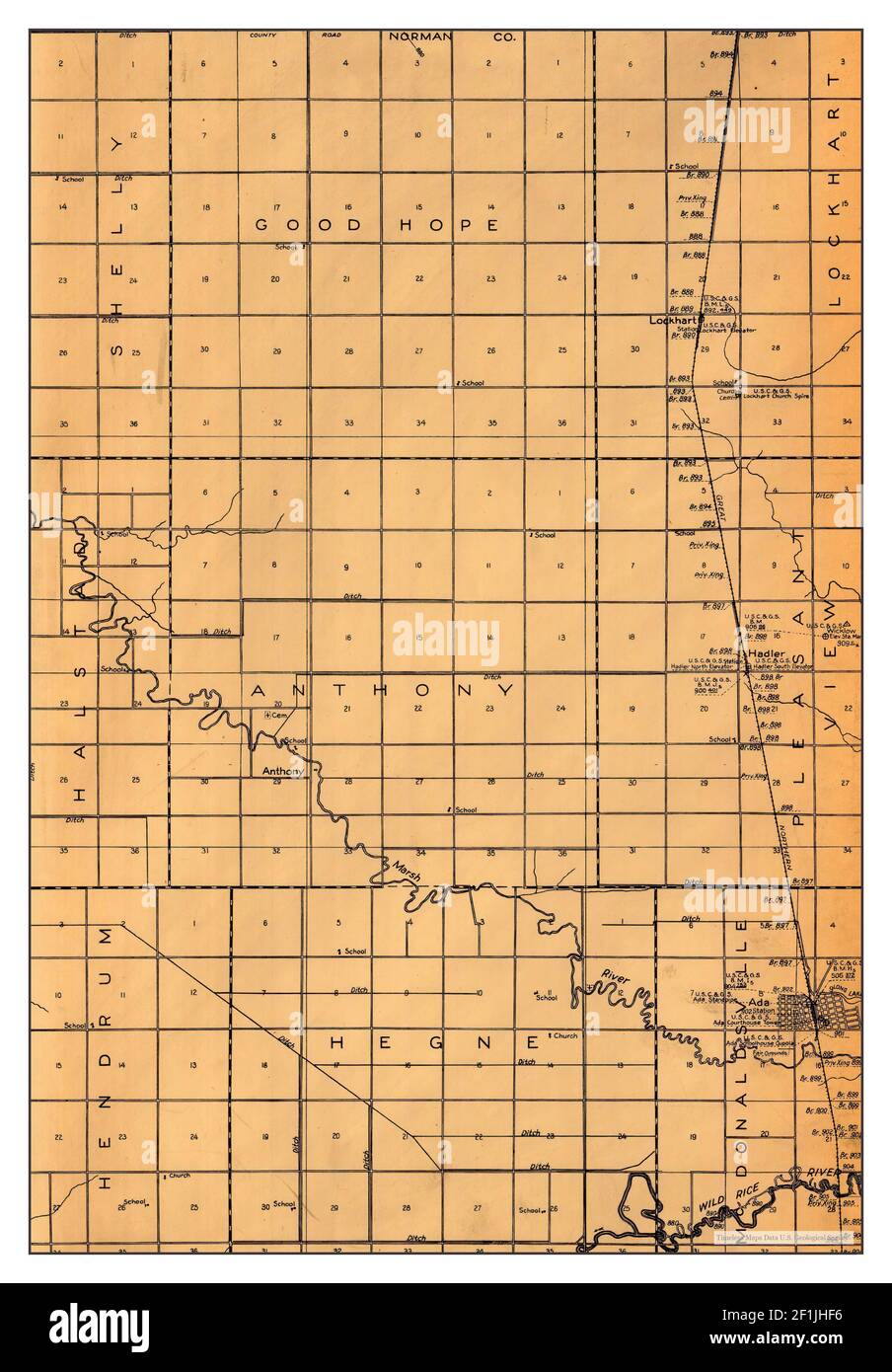 Ada, Minnesota, map 1924, 1:62500, United States of America by Timeless ...