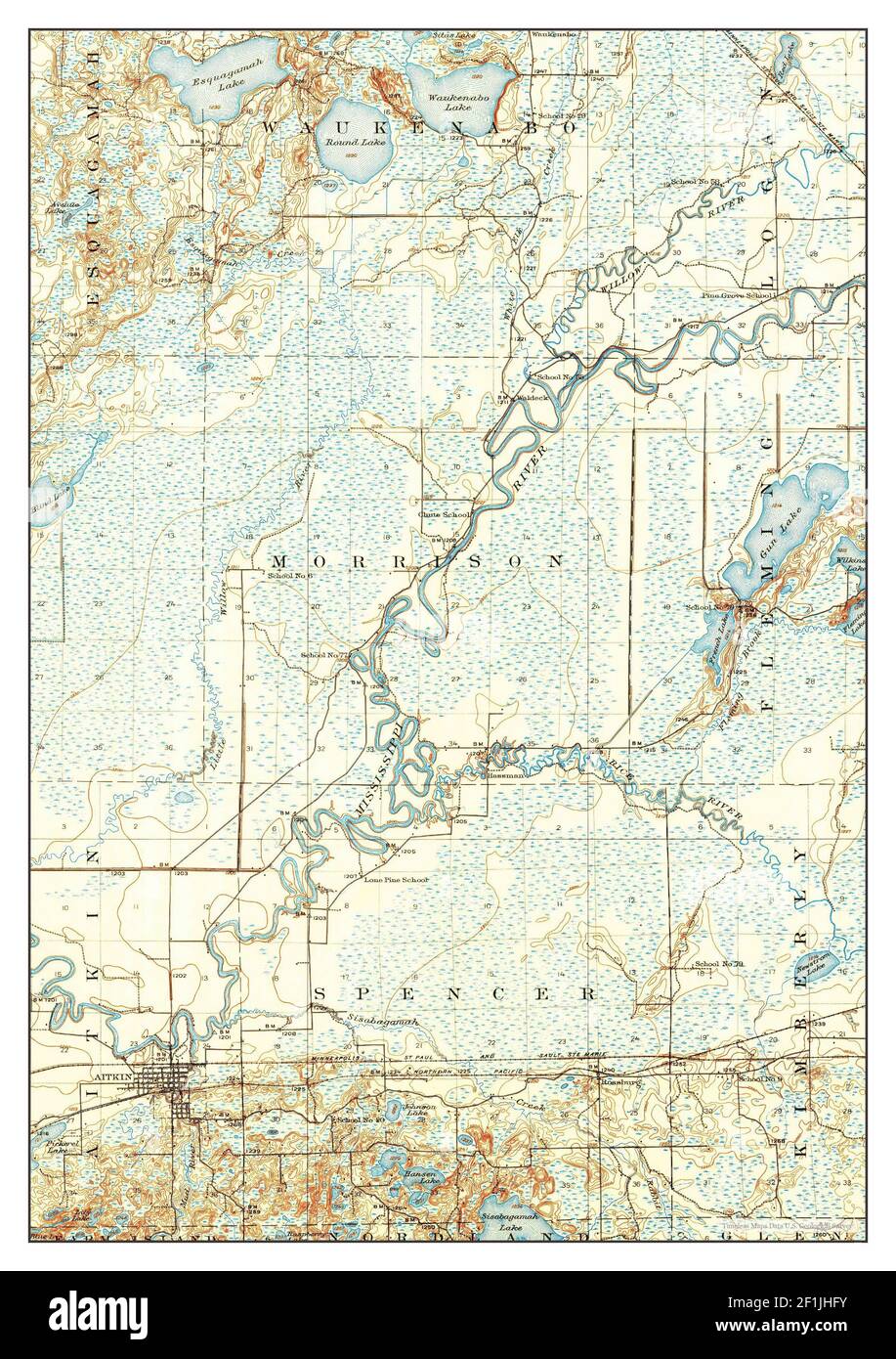 Aitkin, Minnesota, map 1915, 1:62500, United States of America by ...