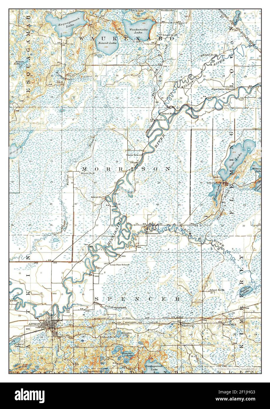 Aitkin, Minnesota, map 1915, 1:62500, United States of America by ...