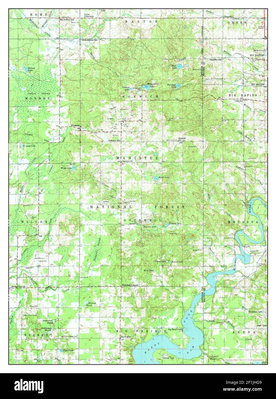 Woodville, Michigan, map 1958, 1:62500, United States of America by ...