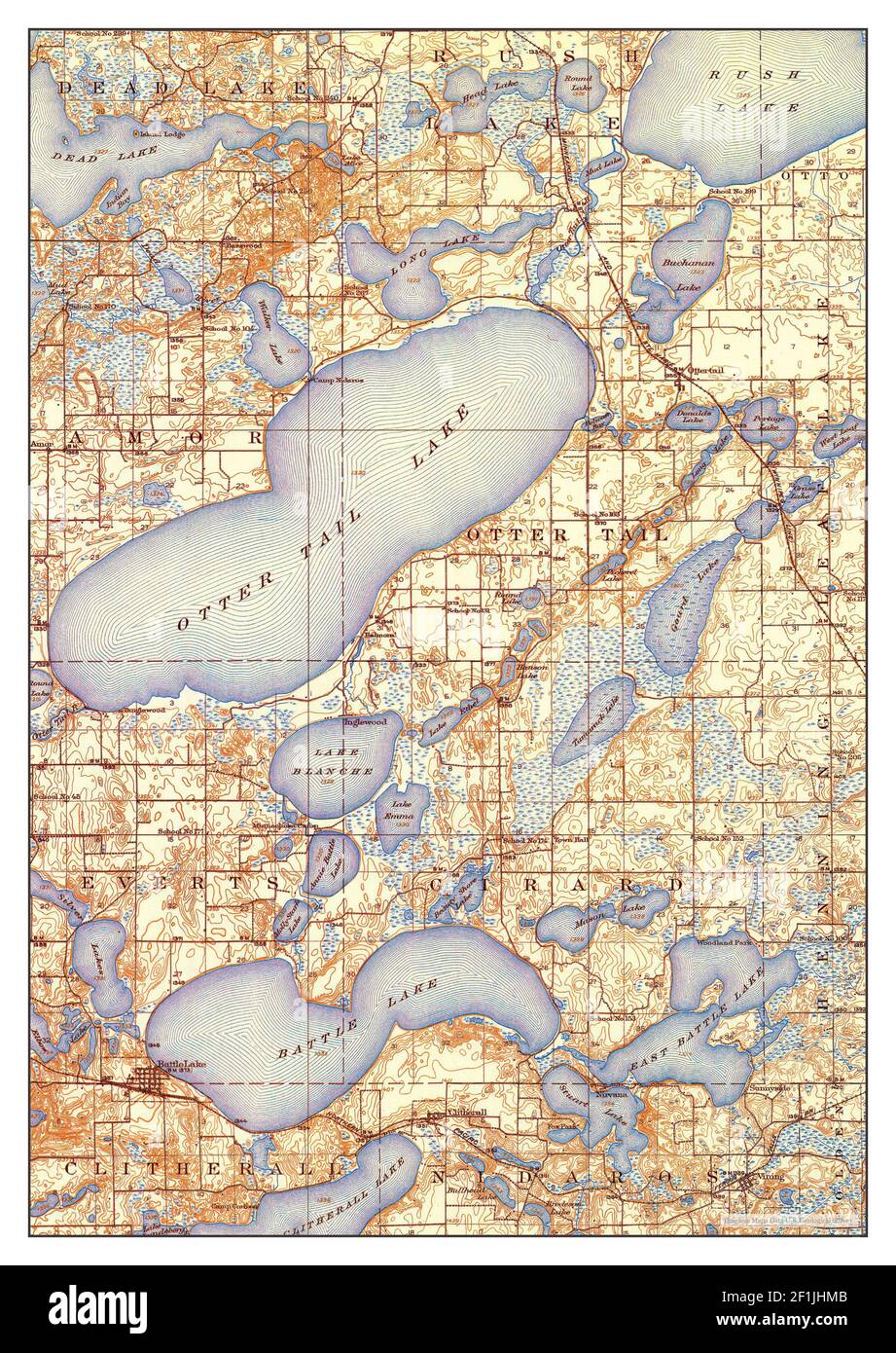 Battle Lake, Minnesota, map 1912, 1:62500, United States of America by ...